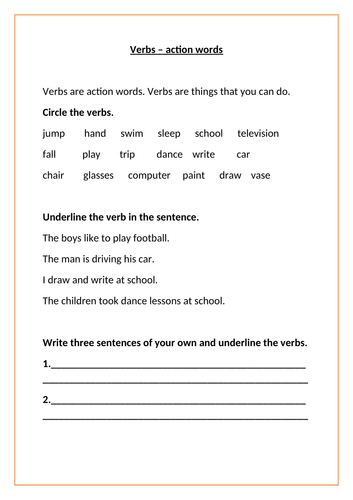 English - Verb worksheet | Teaching Resources