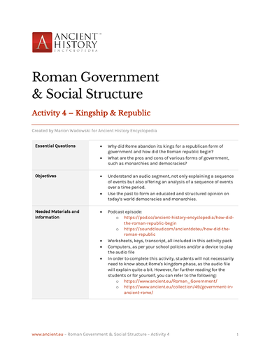 Ancient Roman Government and Society | Teaching Resources