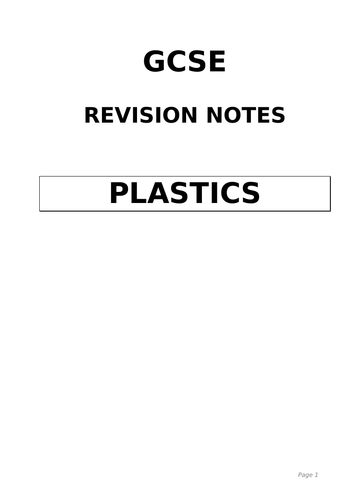 Materials Revision Notes - GCSE | Teaching Resources