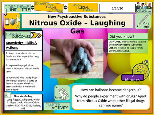 Drugs + Nitrous Oxide – Laughing Gas NPS | Teaching Resources