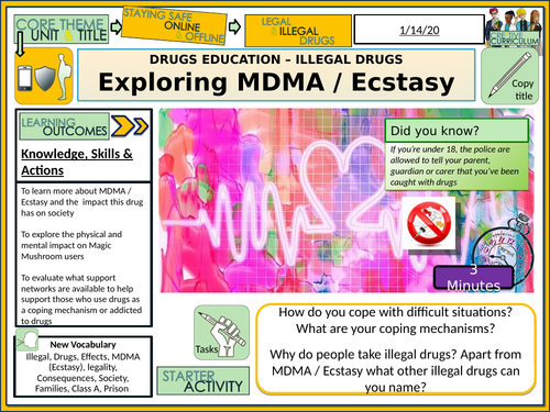 Drugs - MDMA + Ecstasy | Teaching Resources