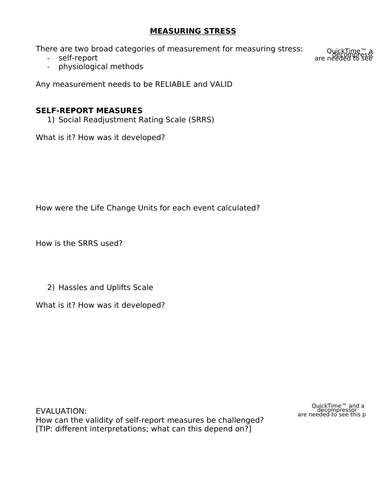 Stress - Lesson 6 Measuring Stress | Teaching Resources