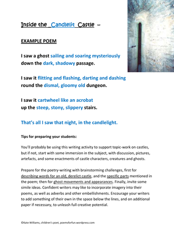 HAUNTED CASTLE Poetry Frame, 2 grades, guided | Teaching Resources