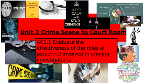 Criminology (NEW SPEC)-Unit 3 Crime Scene to Court Room -AC1.1 Assessment Structure | Teaching ...