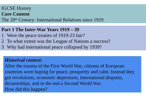 Cambridge IGCSE CIE History - Were the peace treaties of 1919-23 fair ...