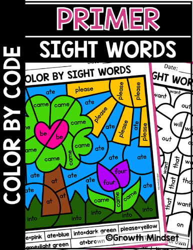 Pre-Primer Primer First Grade Sight Words Worksheets Bundle | Teaching ...