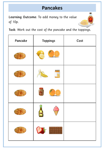 Pancake Day Maths - Money | Teaching Resources