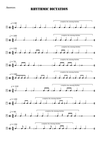Melodic and Rhythmic Dictation (includes audio) | Teaching Resources