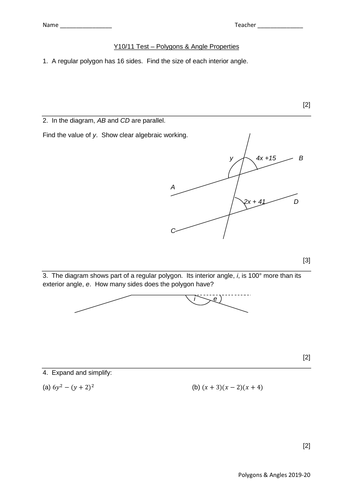 Igcse Ratio And Fractions Test 2019 20 Teaching Resources