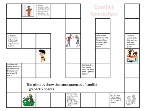 Board Game Template - Conflict Resolution | Teaching Resources
