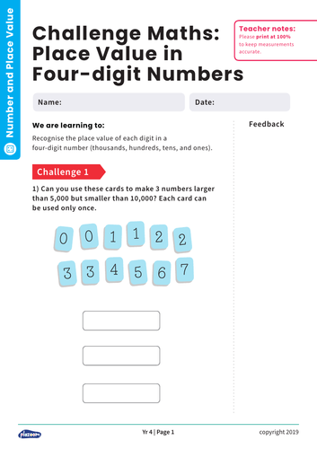 Place Value in Four-Digit Numbers: Y4 – Number and Place Value – Maths ...