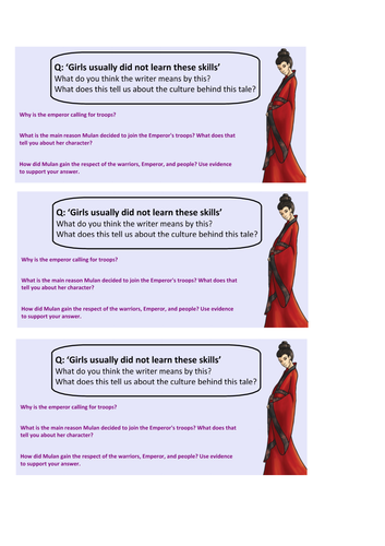 Whole class reading- Mulan | Teaching Resources