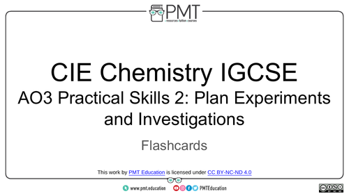 CAIE IGCSE Chemistry Practical Flashcards | Teaching Resources