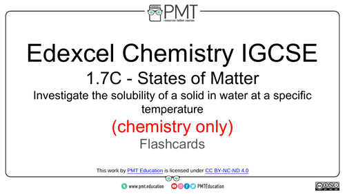 Edexcel IGCSE Chemistry Practical Flashcards | Teaching Resources