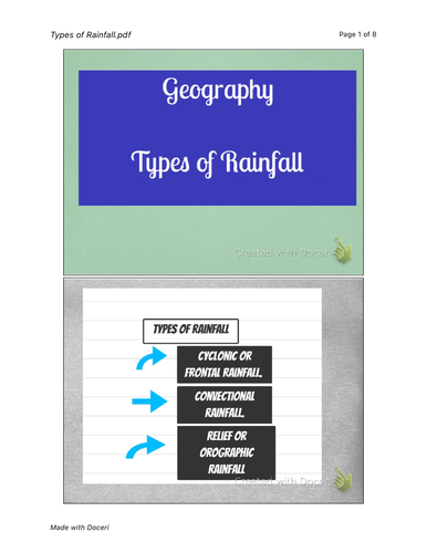 Types of Rainfall | Teaching Resources
