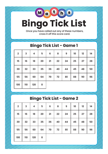 2, 3, 4, 5, 8 and 10 Times Tables: Maths Bingo | Teaching Resources