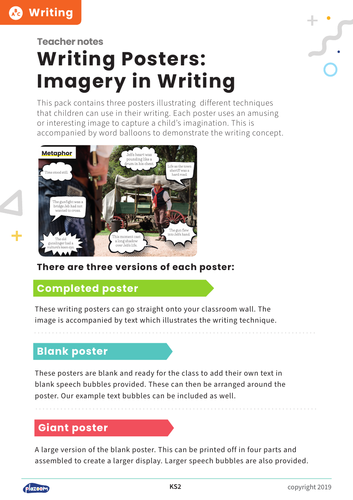 KS2 Imagery In Writing Posters: Metaphors, Similes And Personification ...