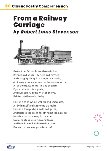 Classic Poetry Reading Comprehension KS2 Worksheet: Robert Louis ...