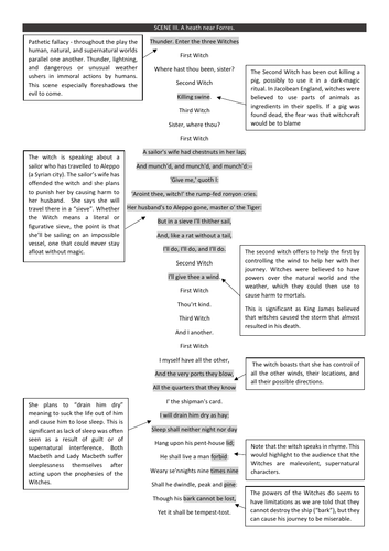 Macbeth Act 1 Scene 3 Annotated | Teaching Resources Macbeth Act 1 Scene 3 Annotated | Teaching Resources