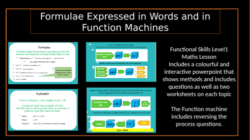Solving Formulae expressed in Words and Function Machines | Teaching ...