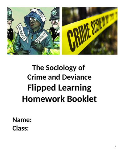 GCSE Sociology Crime Homelearning Booklet | Teaching Resources