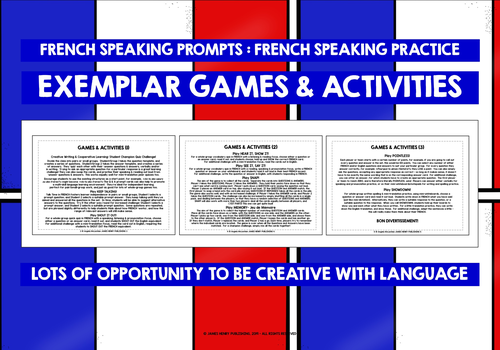 FRENCH SPEAKING PRACTICE CARDS #1 | Teaching Resources