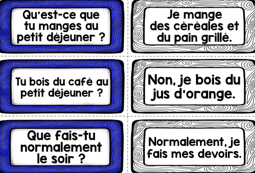 FRENCH SPEAKING PRACTICE CARDS #1 | Teaching Resources