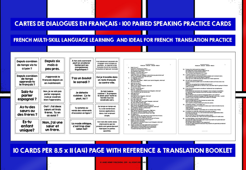FRENCH SPEAKING PRACTICE CARDS #1 | Teaching Resources