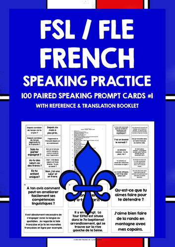 FRENCH SPEAKING PRACTICE CARDS #1 | Teaching Resources