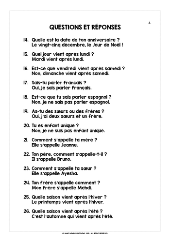 FRENCH SPEAKING PRACTICE CARDS #1 | Teaching Resources