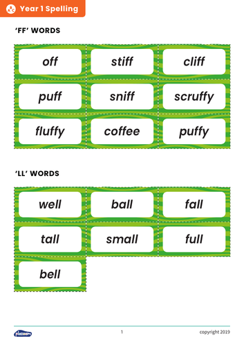 Year 1 Spelling Patterns - Word Sorting Grammar Game | Teaching Resources