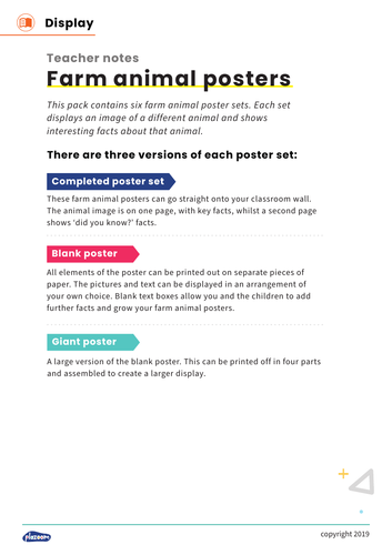 Farm Animal KS1 Fact Posters - Writing Inspiration | Teaching Resources