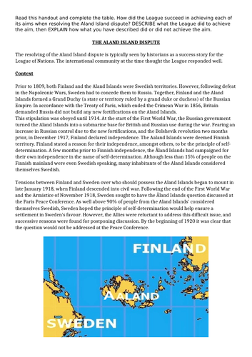 The Aaland Islands Dispute 1921 | Teaching Resources