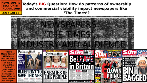 UPDATED YEAR 13- NEWSPAPERS 'THE TIMES' (COMP 1 SEC B) INDUSTRY AND ...