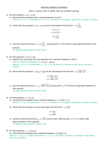 Iteration Worksheet | Teaching Resources Iteration Worksheet | Teaching Resources