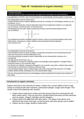 Introduction to organic chemistry OCR AS Chemistry | Teaching Resources