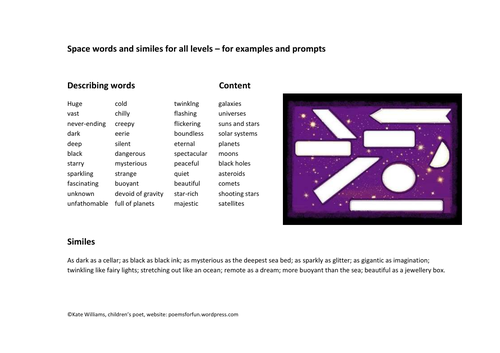 SPACE - Picture-Writing | Teaching Resources