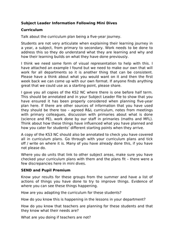 Ofsted survival kit for PE "deep dive process" | Teaching Resources