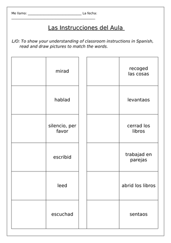 SPANISH - Classroom Instructions | Teaching Resources