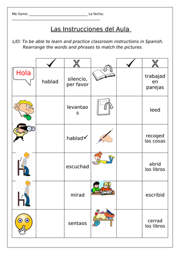 SPANISH - Classroom Instructions | Teaching Resources