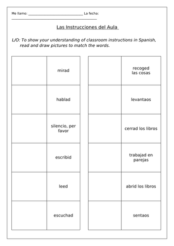 SPANISH - Classroom Instructions | Teaching Resources