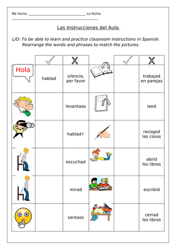 SPANISH - Classroom Instructions | Teaching Resources