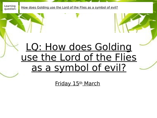 GCSE Lord of the Flies SOW fully resourced | Teaching Resources