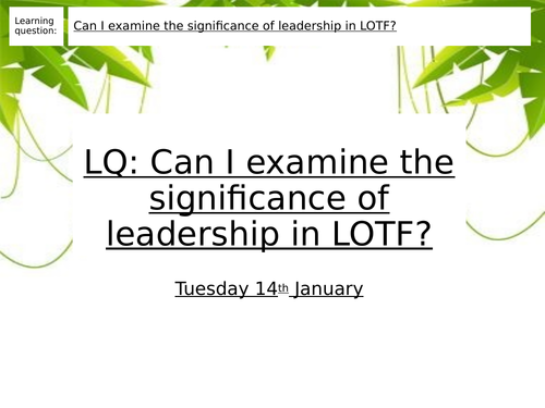 GCSE Lord of the Flies SOW fully resourced | Teaching Resources