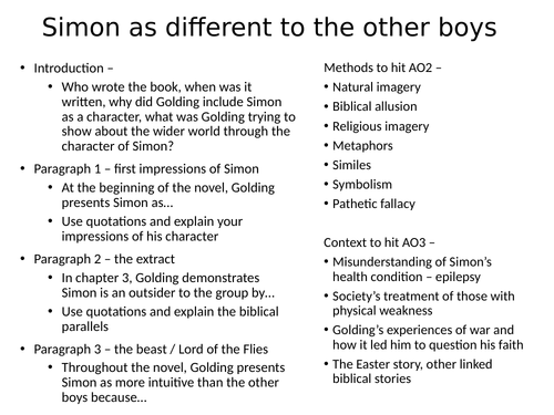 GCSE Lord of the Flies SOW fully resourced | Teaching Resources