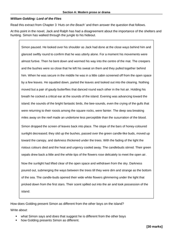 GCSE Lord of the Flies SOW fully resourced | Teaching Resources