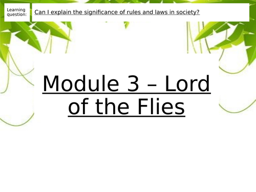 GCSE Lord of the Flies SOW fully resourced | Teaching Resources