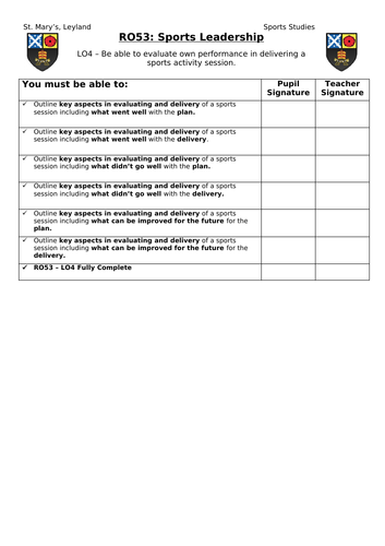 OCR-Sport Studies (R053) Sports Leadership | Teaching Resources