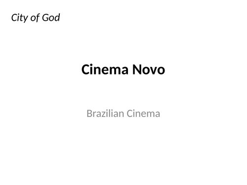 FILM STUDIES - A LEVEL - CITY OF GOD - URBAN GLOBAL FILMS | Teaching ...