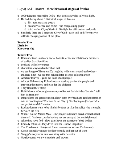 FILM STUDIES - A LEVEL - CITY OF GOD - URBAN GLOBAL FILMS | Teaching ...